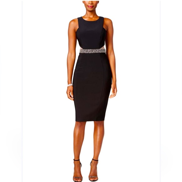 Xscape | Dresses | Xscape Beaded Cocktail Midi Dress | Poshmark